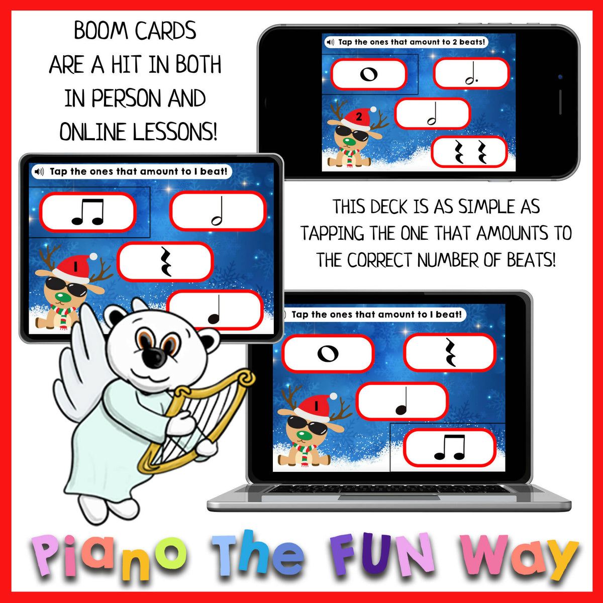 Boom Cards: Reindeer Rhythms (Counting) – Music Teacher Resources