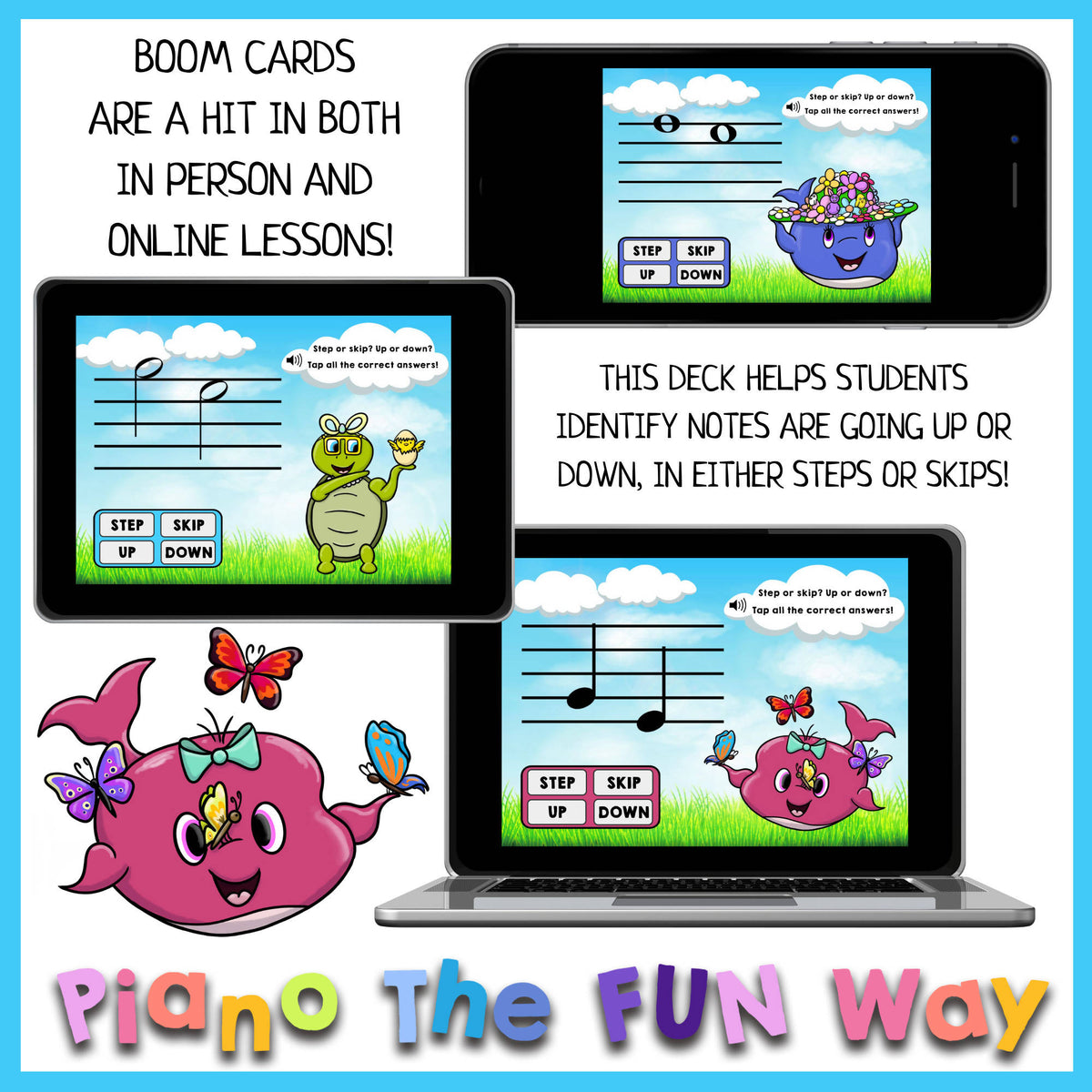 Boom Cards: Intervals: Steps and Skips – Music Teacher Resources