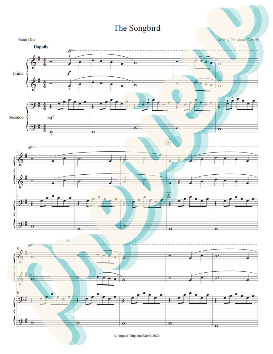 The Songbird (Beginner Piano Duet) – Music Teacher Resources