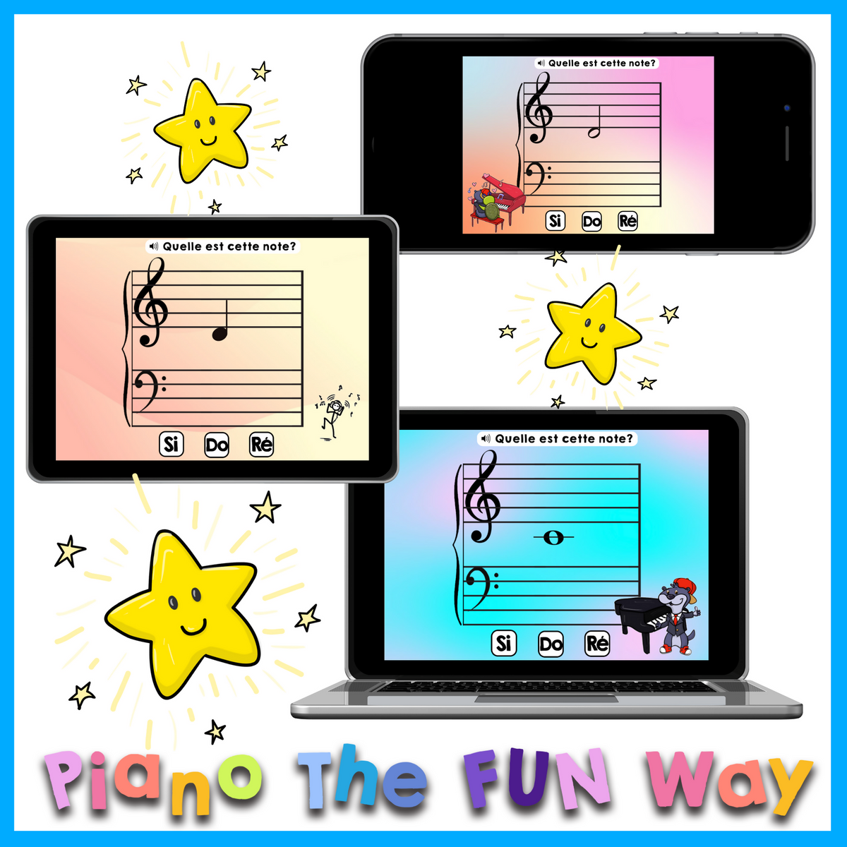 Boom Cards: NoteMatch Solfège, Notes Au Centre (Si, Do, et Ré) – Music ...