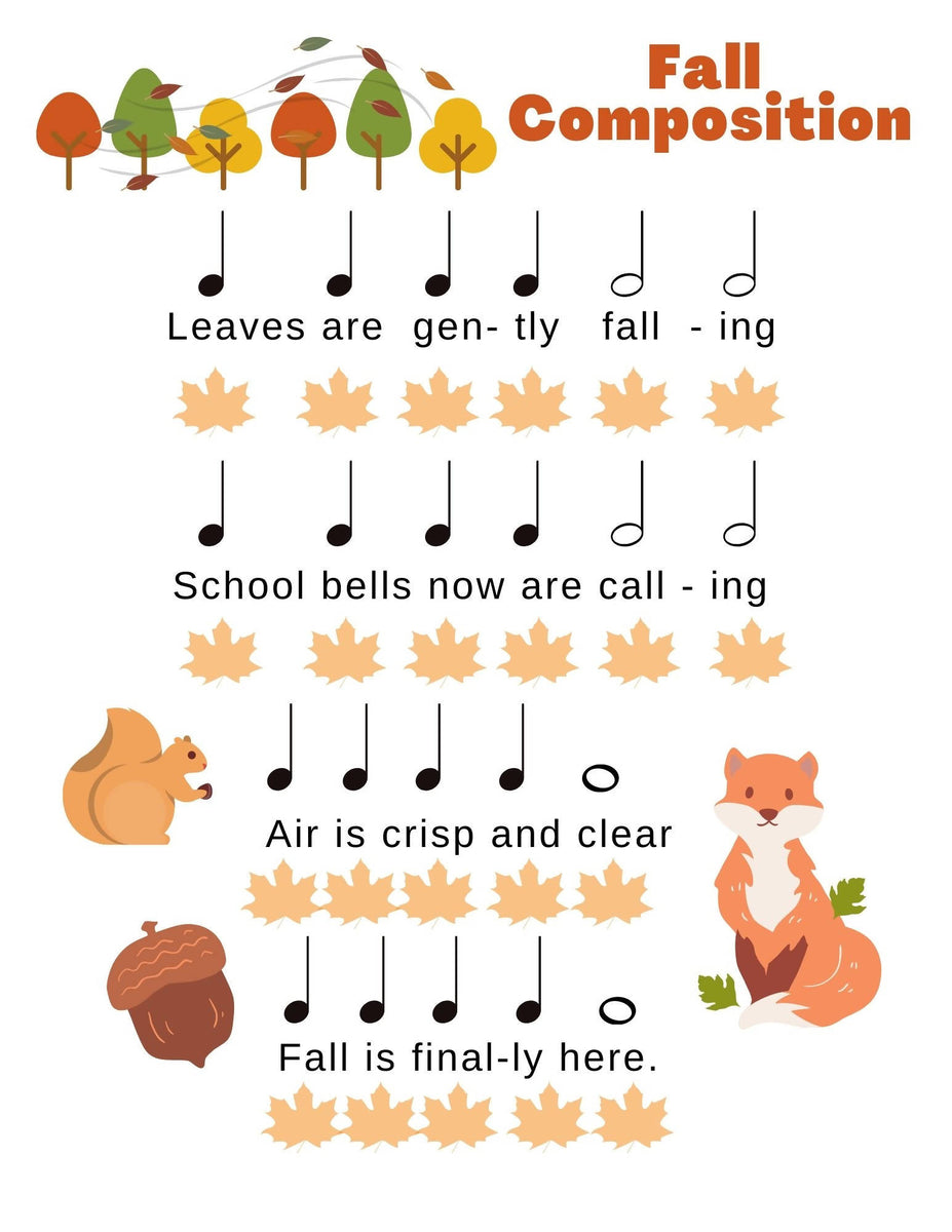 fall composition printable pre-reading – Music Teacher Resources