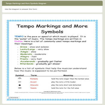 Google Classroom DIGITAL Music Theory Lesson 46: Tempo Markings and Mo ...