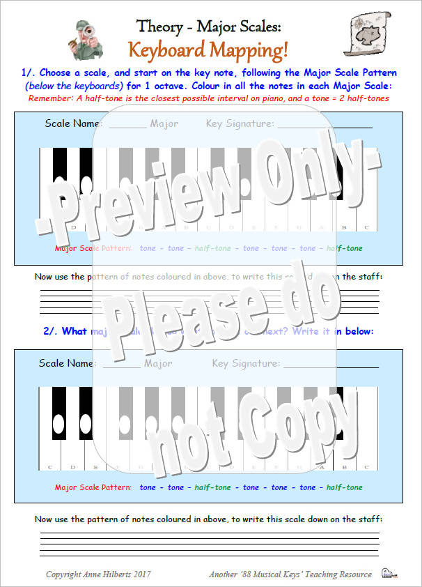MAJOR Scales Detective - Pictorial Worksheet! – Music Teacher Resources