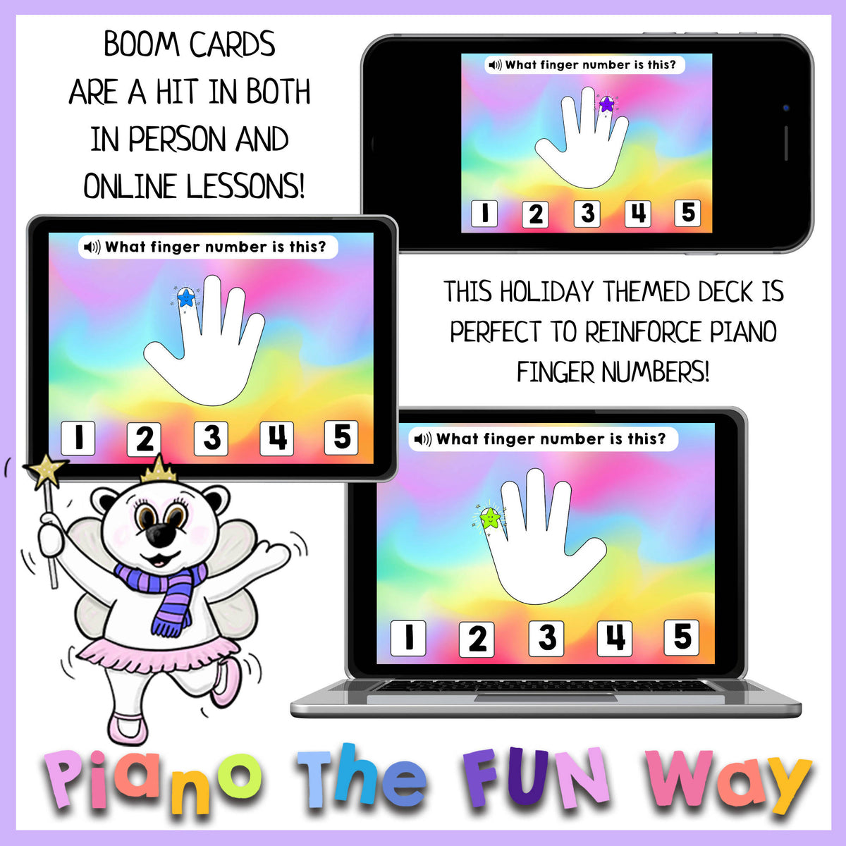 Boom Cards: Piano Finger Numbers for Beginners (Star Themed) – Music ...