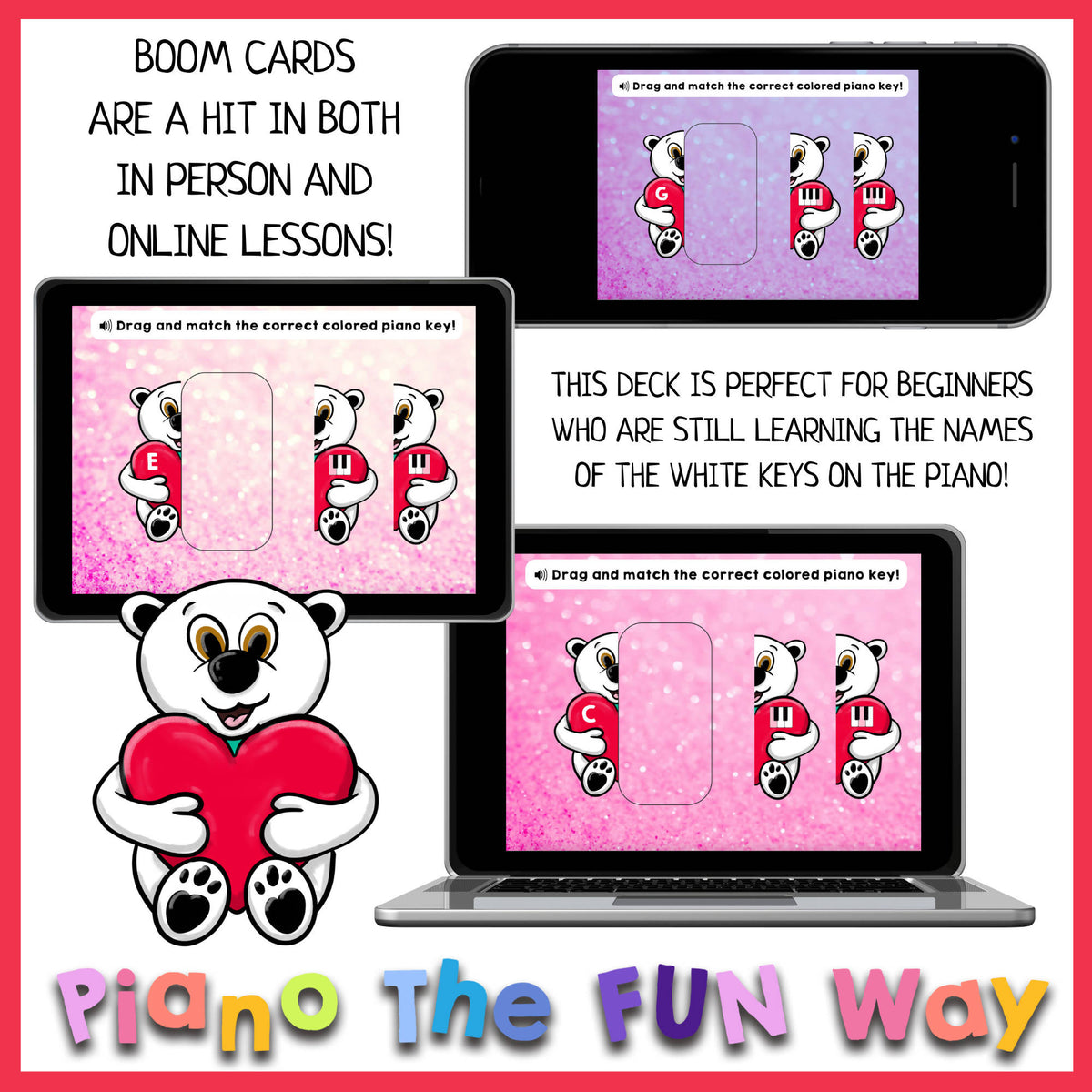 Boom Cards: Piano Keys Valentines Themed – Music Teacher Resources