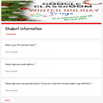 Digital Winter Holiday Music Crossword Puzzle – Music Teacher Resources