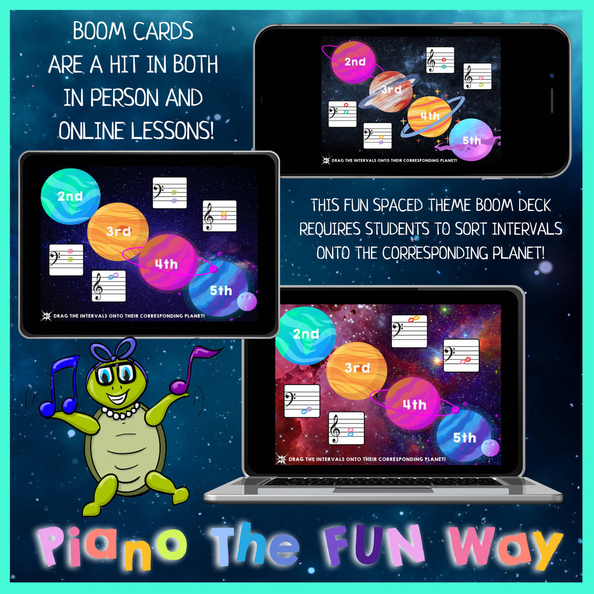 Boom Cards: Space Intervals: Sorting Seconds to Fifths – Music Teacher ...