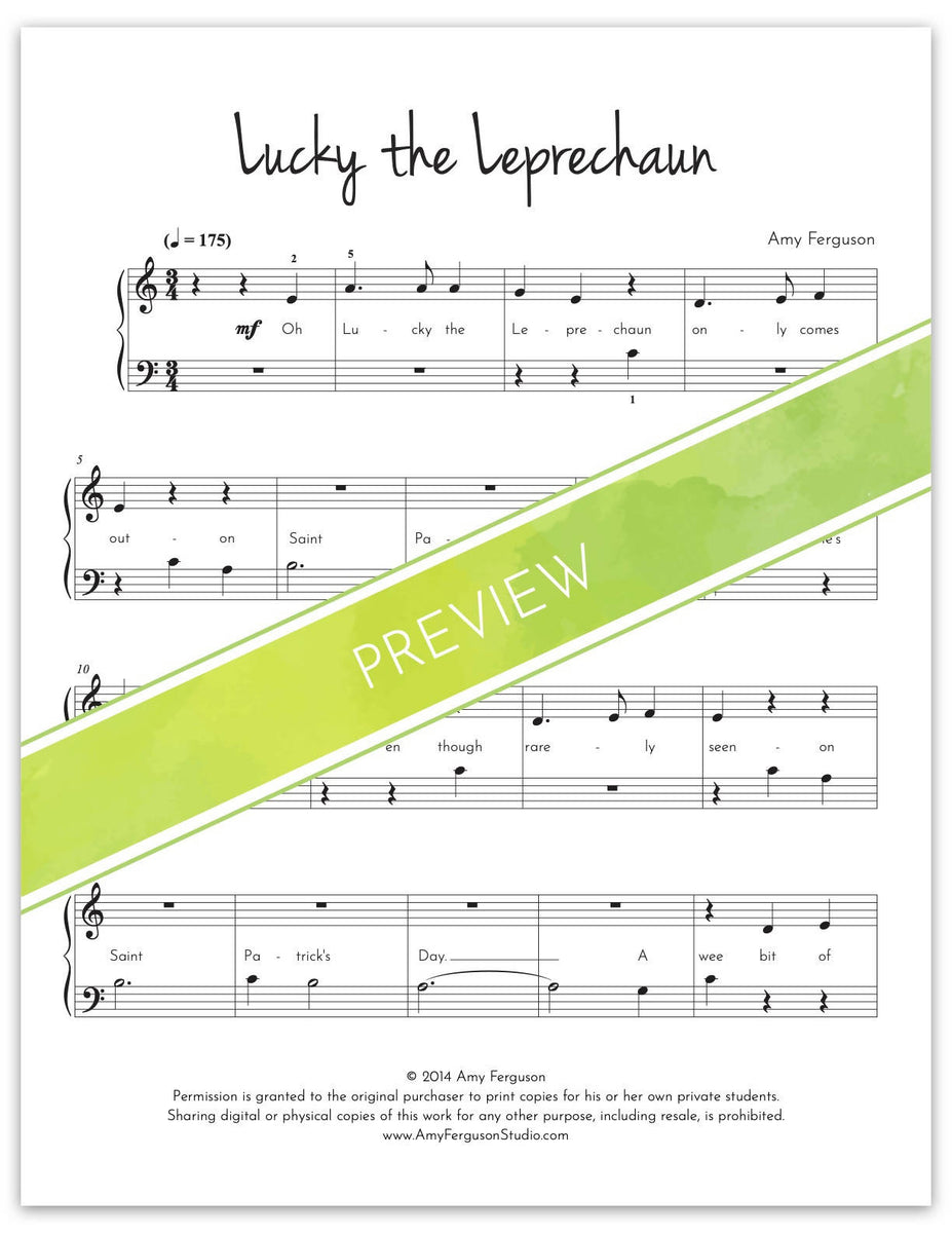 Lucky the Leprechaun (Primer) - Studio License – Music Teacher Resources