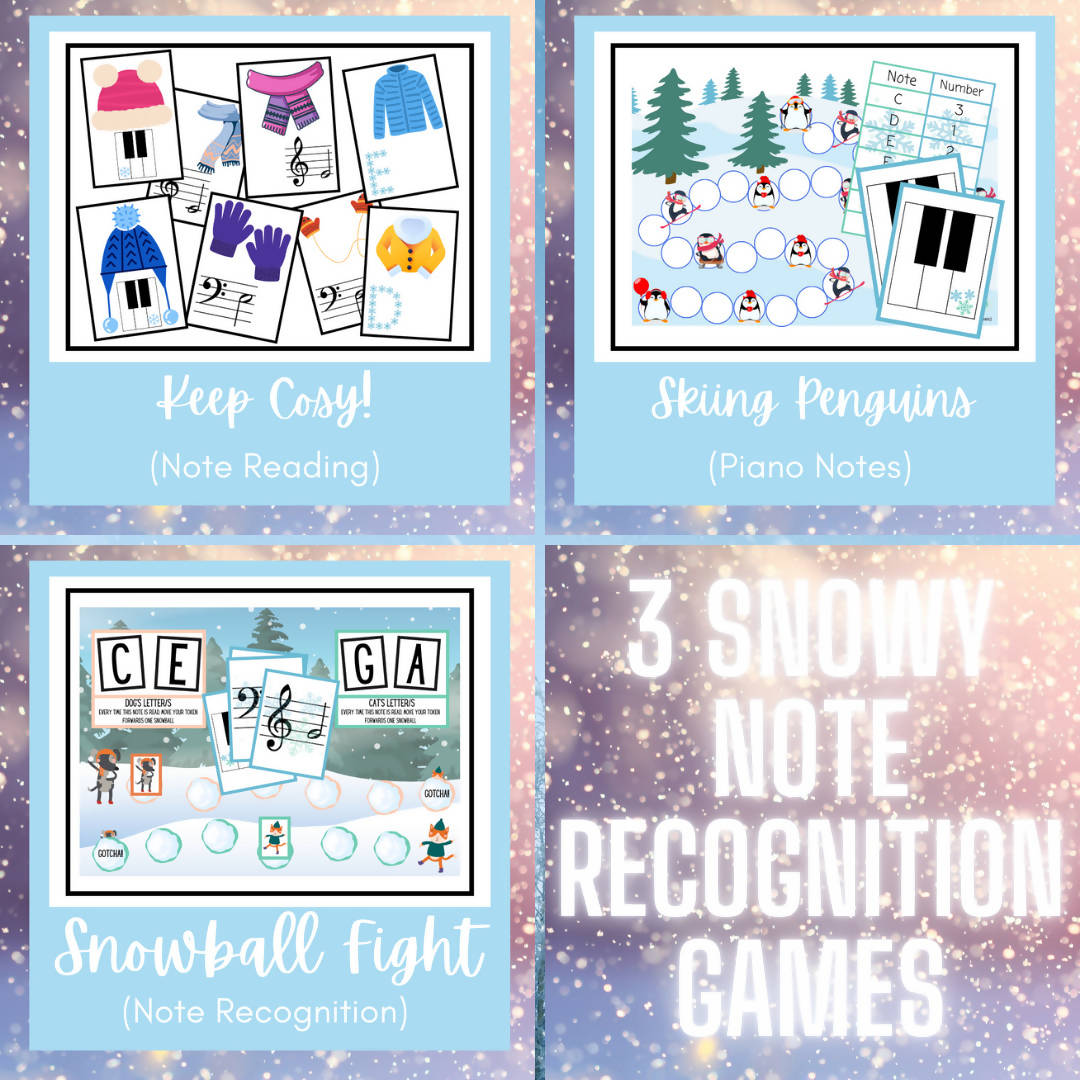 3 Snowy Note Recognition Games – Music Teacher Resources