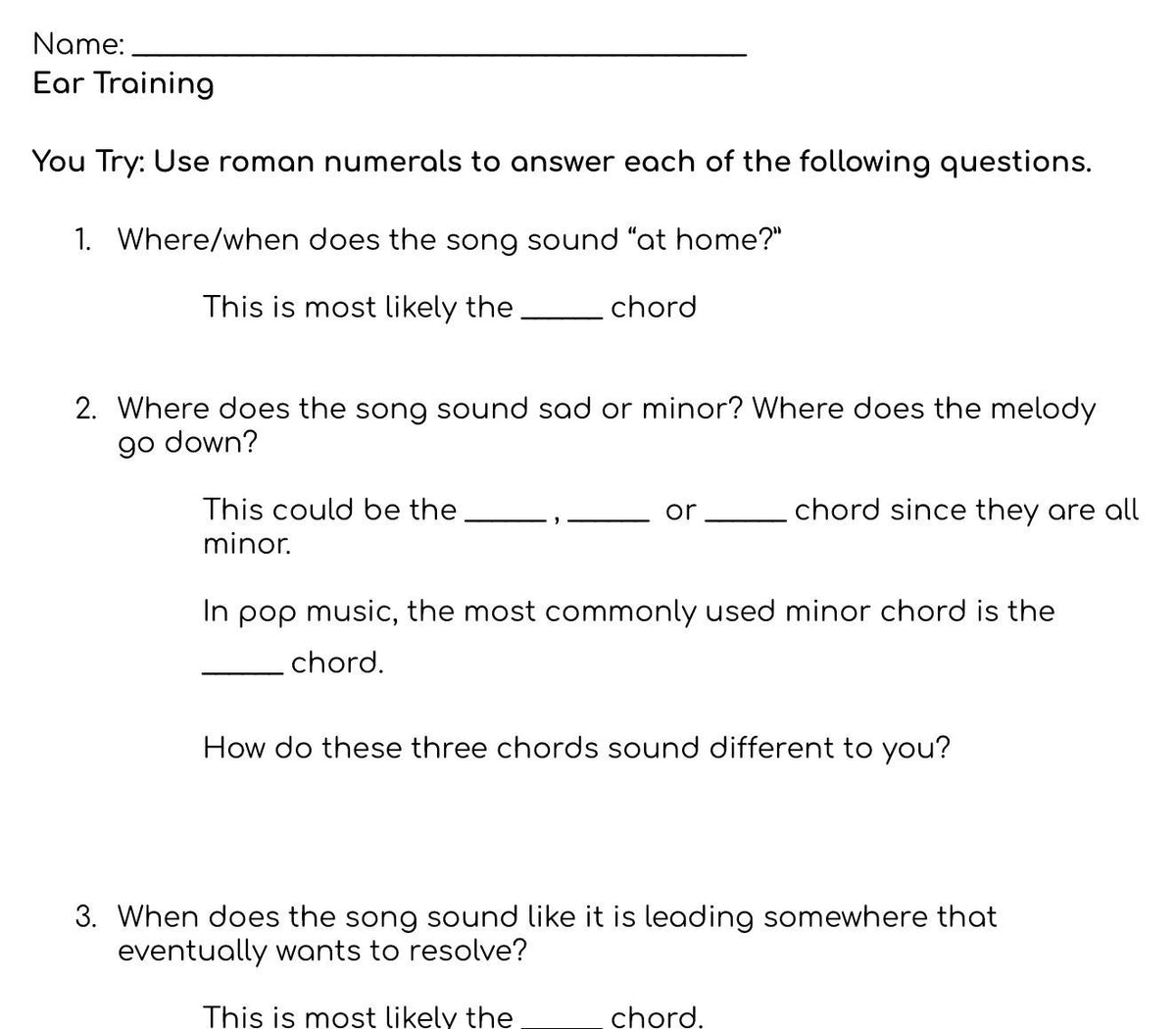 Identifying Chord Progressions Ear Training – Music Teacher Resources