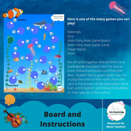 Violin Fishy Notes Game – Music Teacher Resources