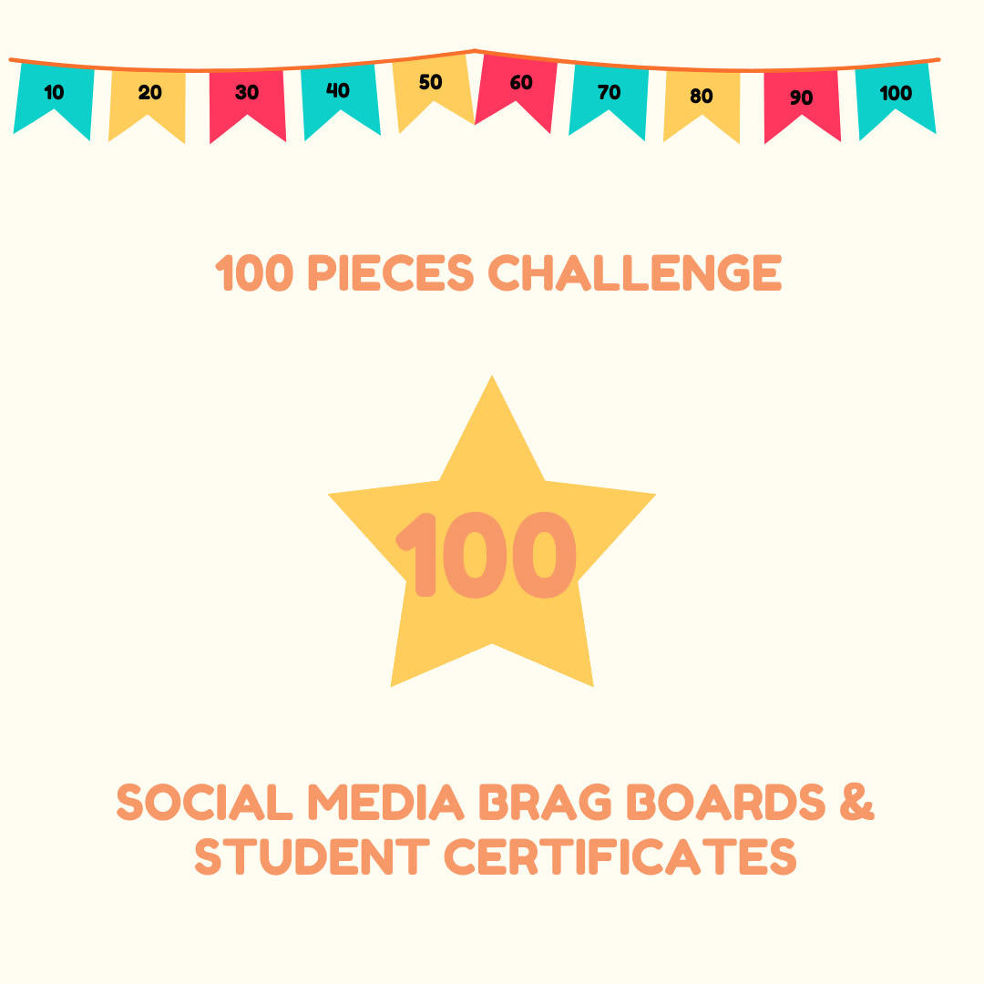 100 Pieces Challenge Brag Boards & Certificates – Music Teacher Resources