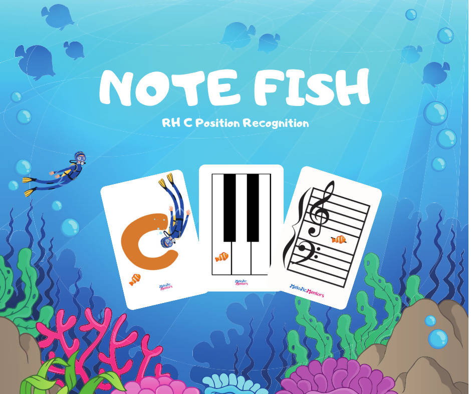 Note Fish Card Game - RH C Position Note Recognition – Music Teacher ...