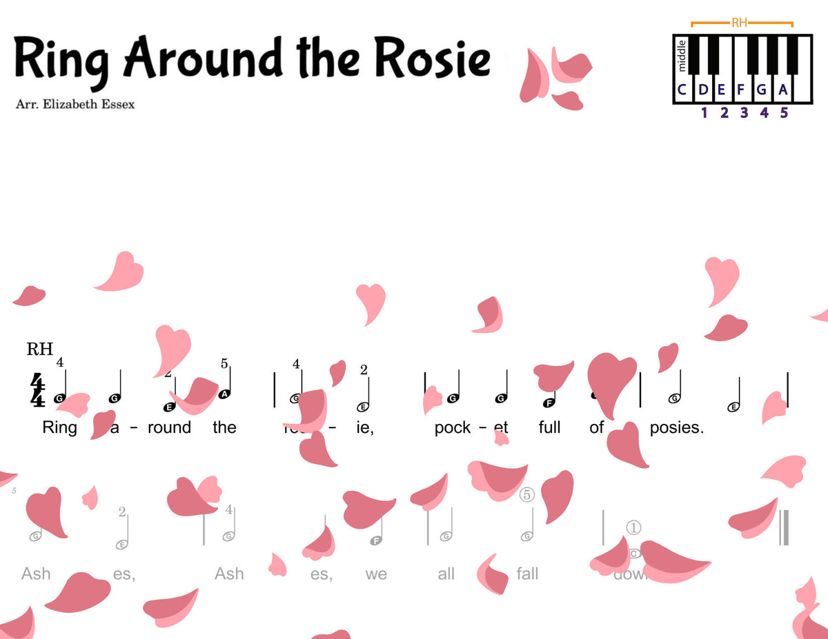 Ring Around the Rosie - Pre-Staff COMBO - Finger Numbers + Alpha ...