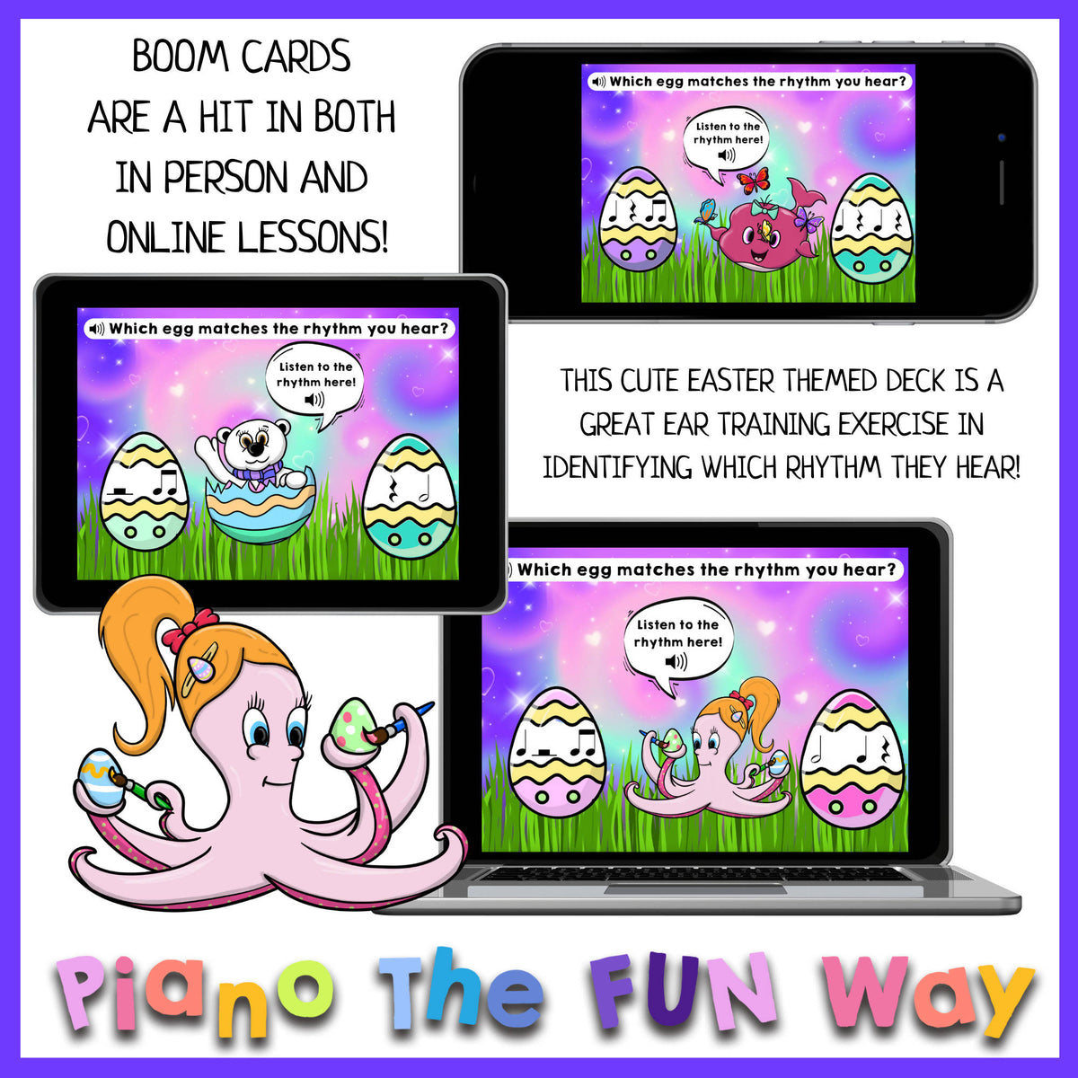Boom Cards: Rhythm Ear Training (Easter) – Music Teacher Resources