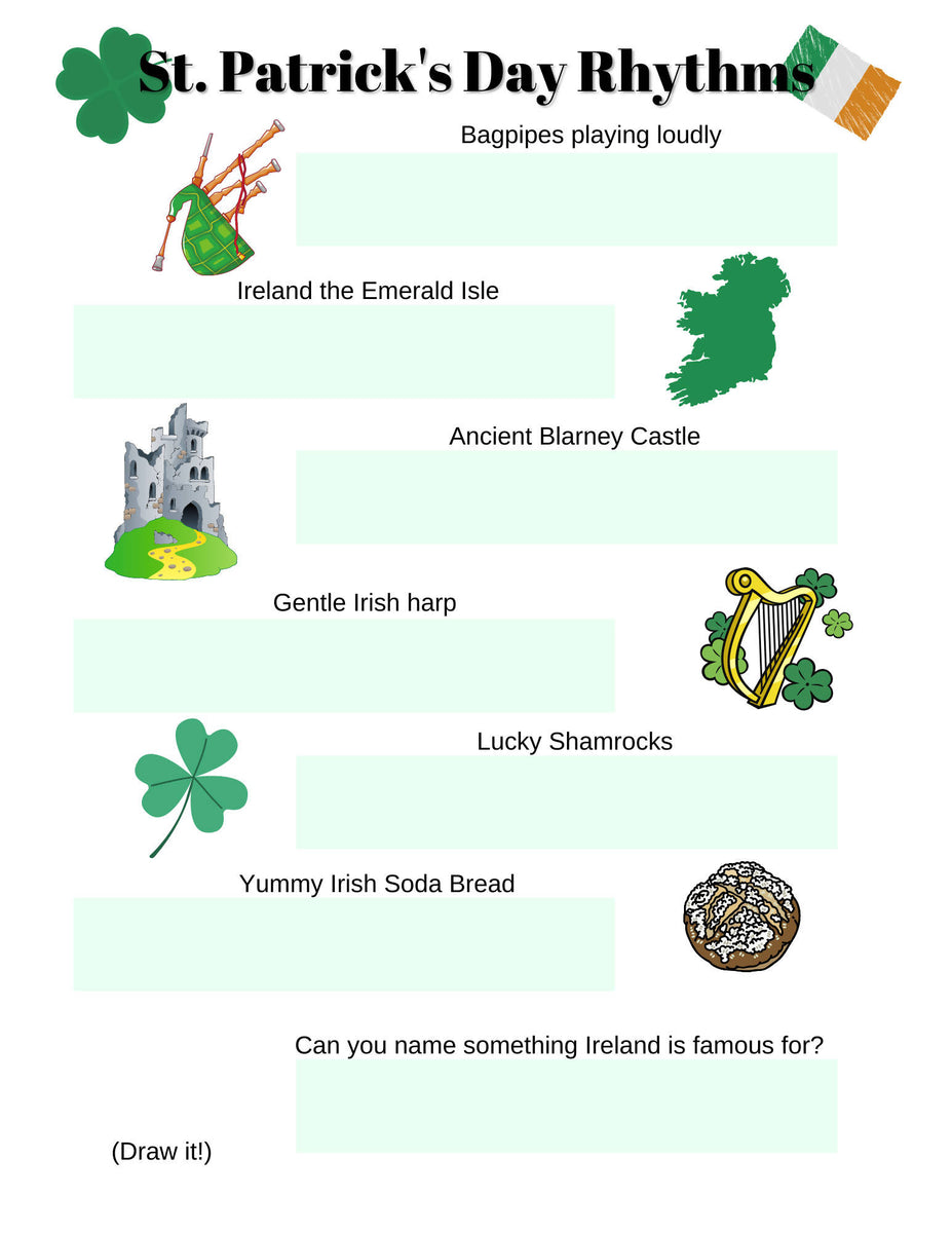 St. Patrick's Day rhythm printable worksheet – Music Teacher Resources