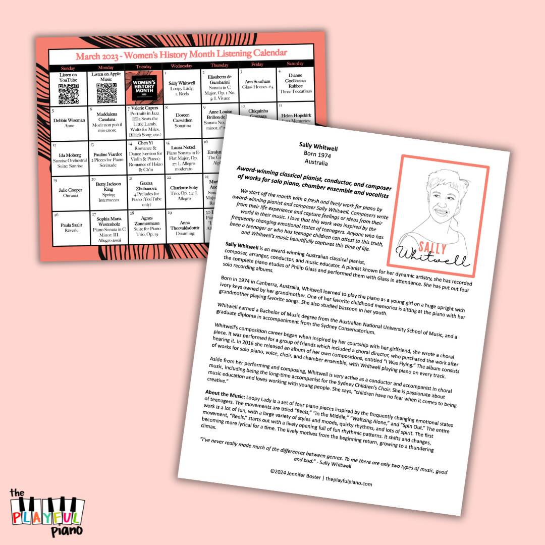 Female Composers Challenge 2023: Listening Calendar & Composer Bios ...