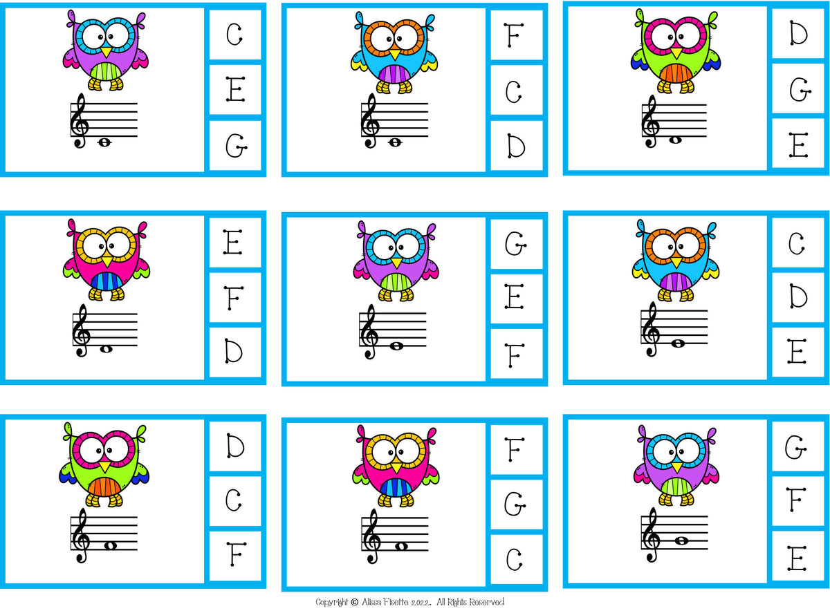Music Clip Cards: Middle C and C Positions – Music Teacher Resources