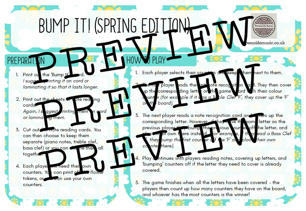 Bump It (Spring Edition) | Note Recognition (Piano Notes | Treble Clef ...