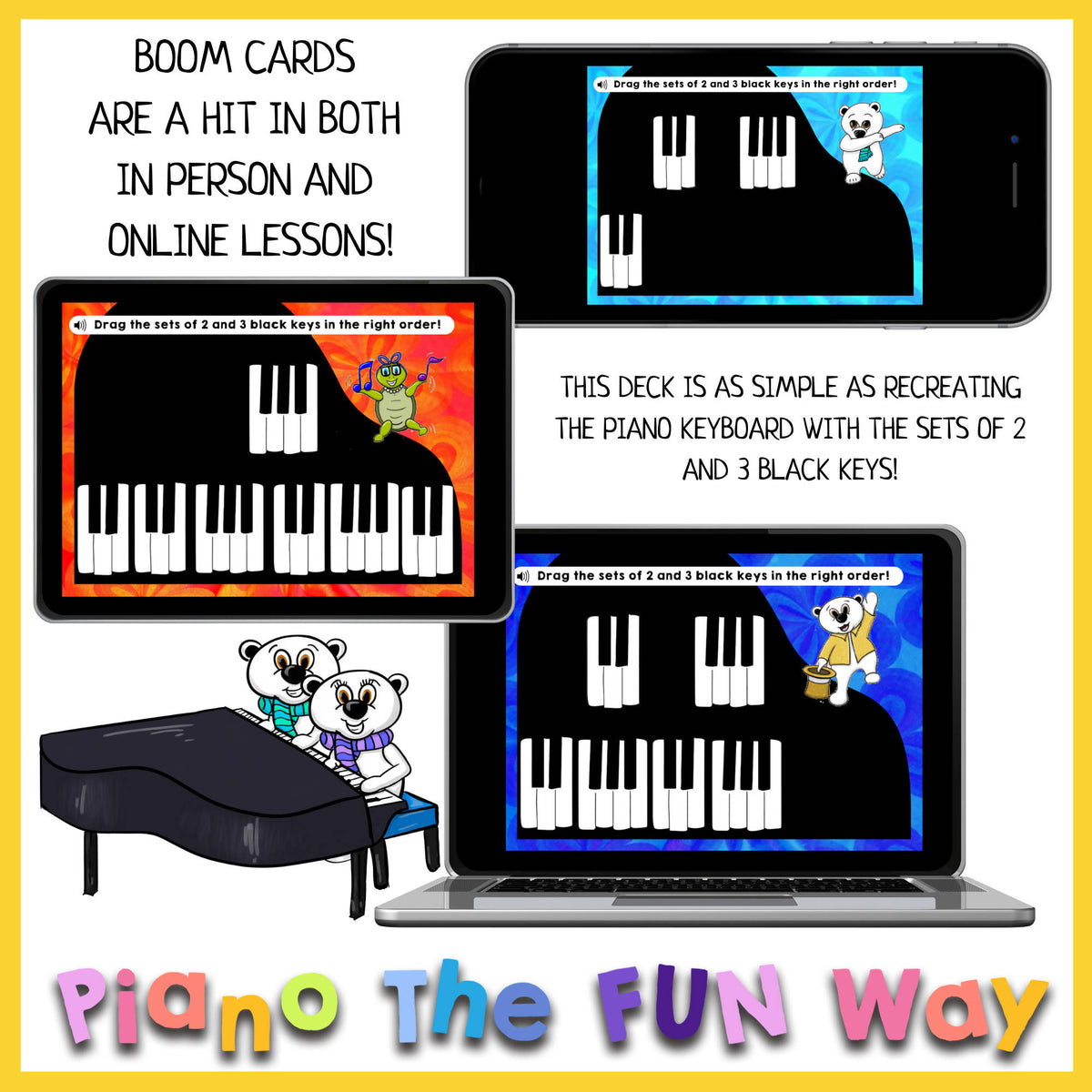Boom Cards: Piano Pattern - Recreating the Piano Keyboard – Music ...