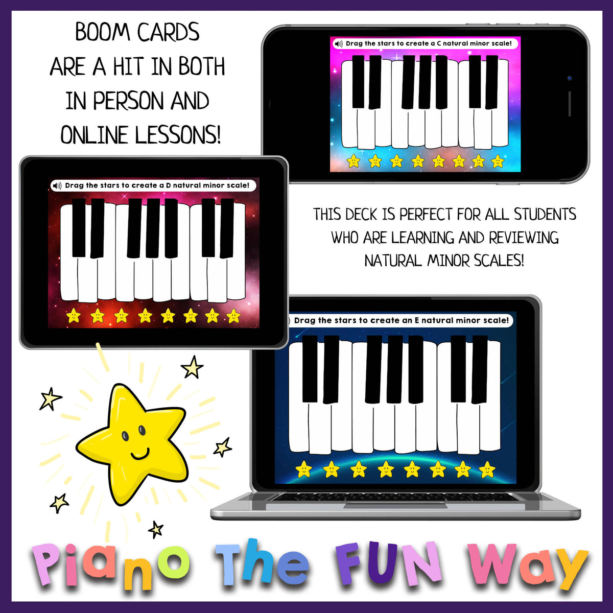 Boom Cards: Star Natural Minor Scales 1 – Music Teacher Resources