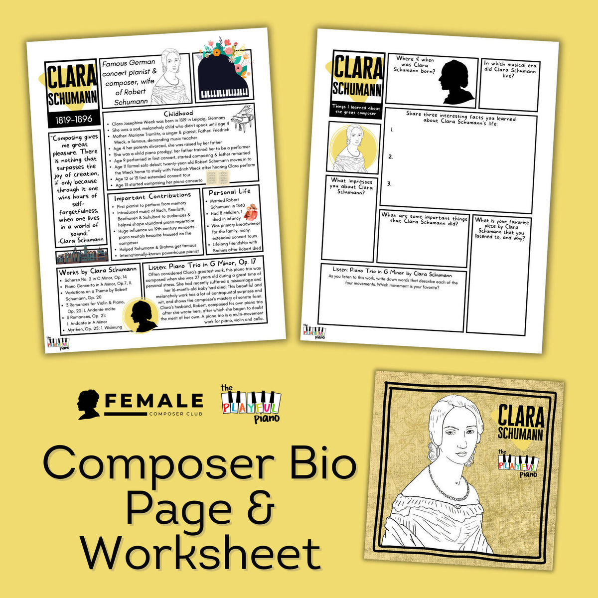 Clara Schumann: Composer of the Month Resources – Music Teacher Resources