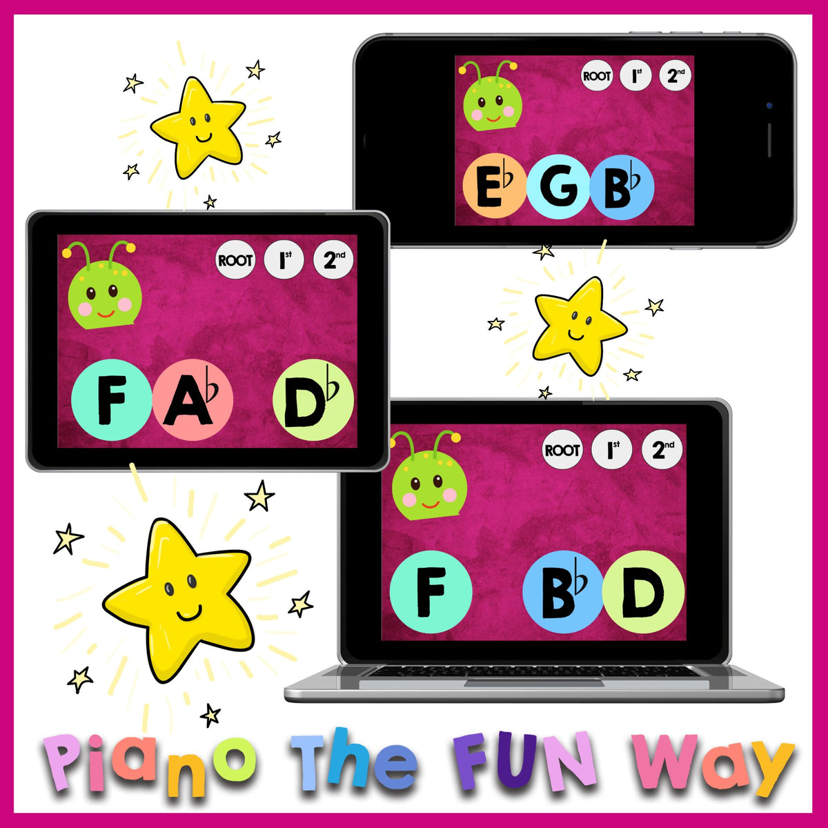 Boom Cards: Hard Major Chord Inversions - Caterpillar Theme – Music ...