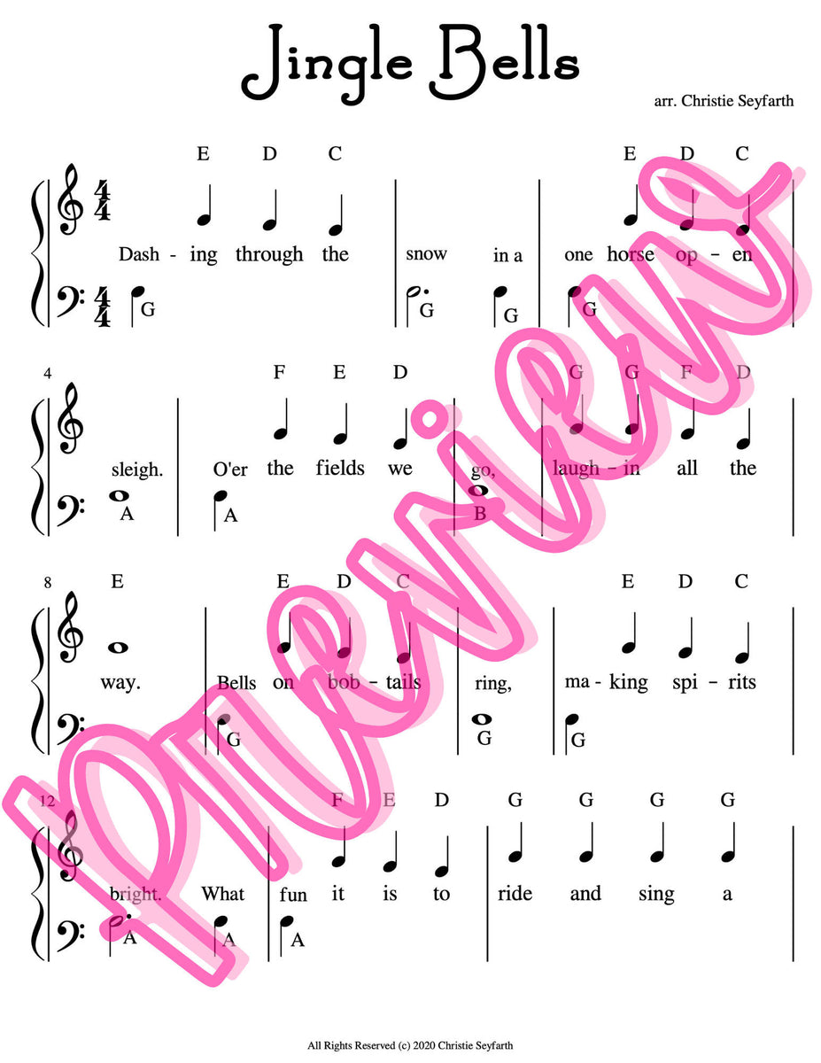 Jingle Bells: Pre-reading Piano Solo – Music Teacher Resources