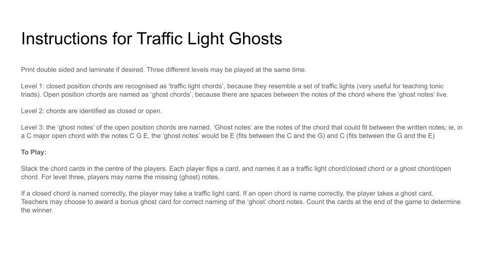 Traffic Light Ghosts – Music Teacher Resources