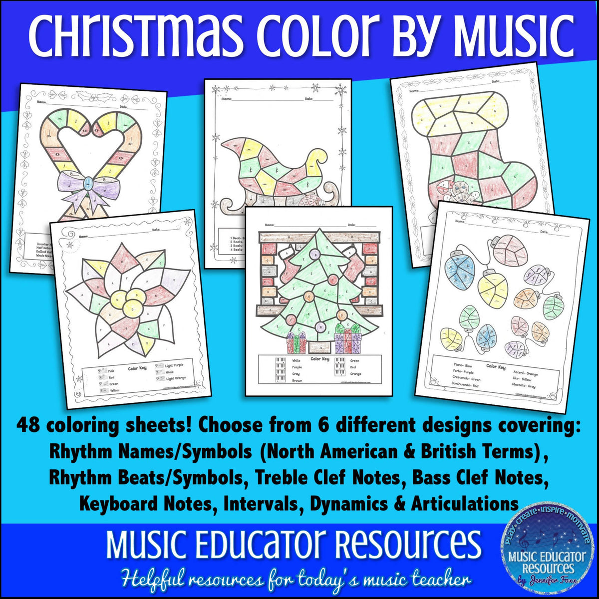 Coloring music worksheets – Music Teacher Resources