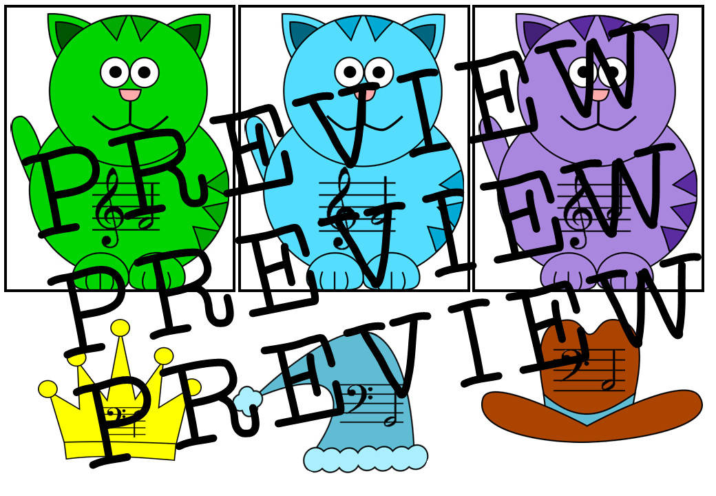 Cats in Hats | Note Recognition Game – Music Teacher Resources