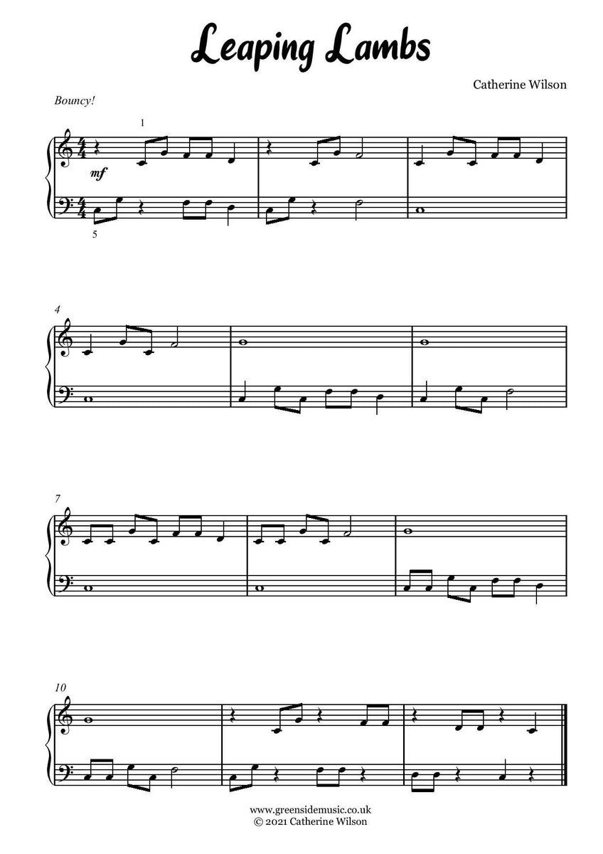 Leaping Lambs | Spring Piano Solo for Beginners – Music Teacher Resources