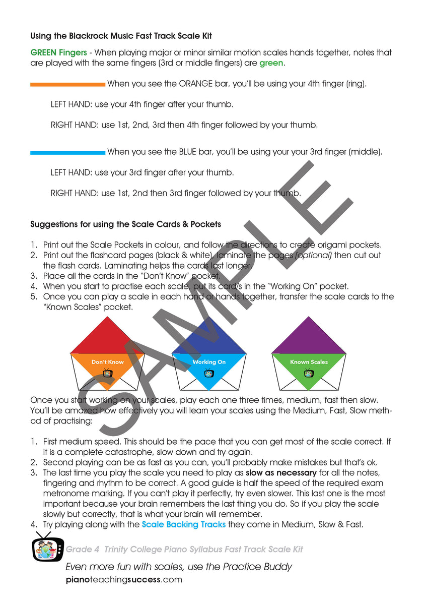 FAST TRACK SCALE KIT - TRINITY PIANO GRADE 4 – Music Teacher Resources