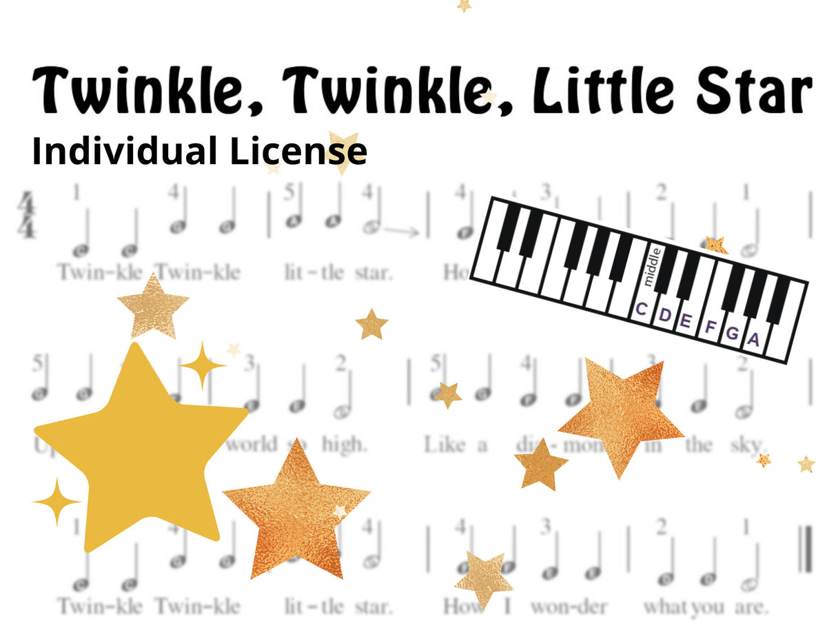 Twinkle Twinkle Little Star - Pre-Staff Alpha Notation INDIVIDUAL ...