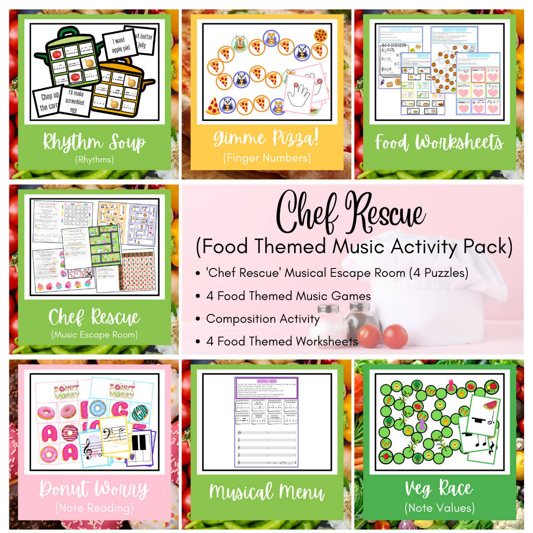 Chef Rescue (Food Themed Music Theory Activities) | Escape Room ...