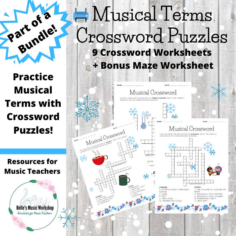 Musical Terms Crossword Puzzles – Music Teacher Resources