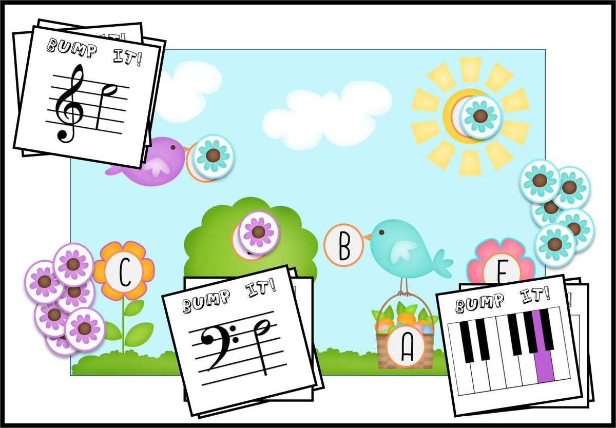 Bump It (Spring Edition) | Note Recognition (Piano Notes | Treble Clef ...