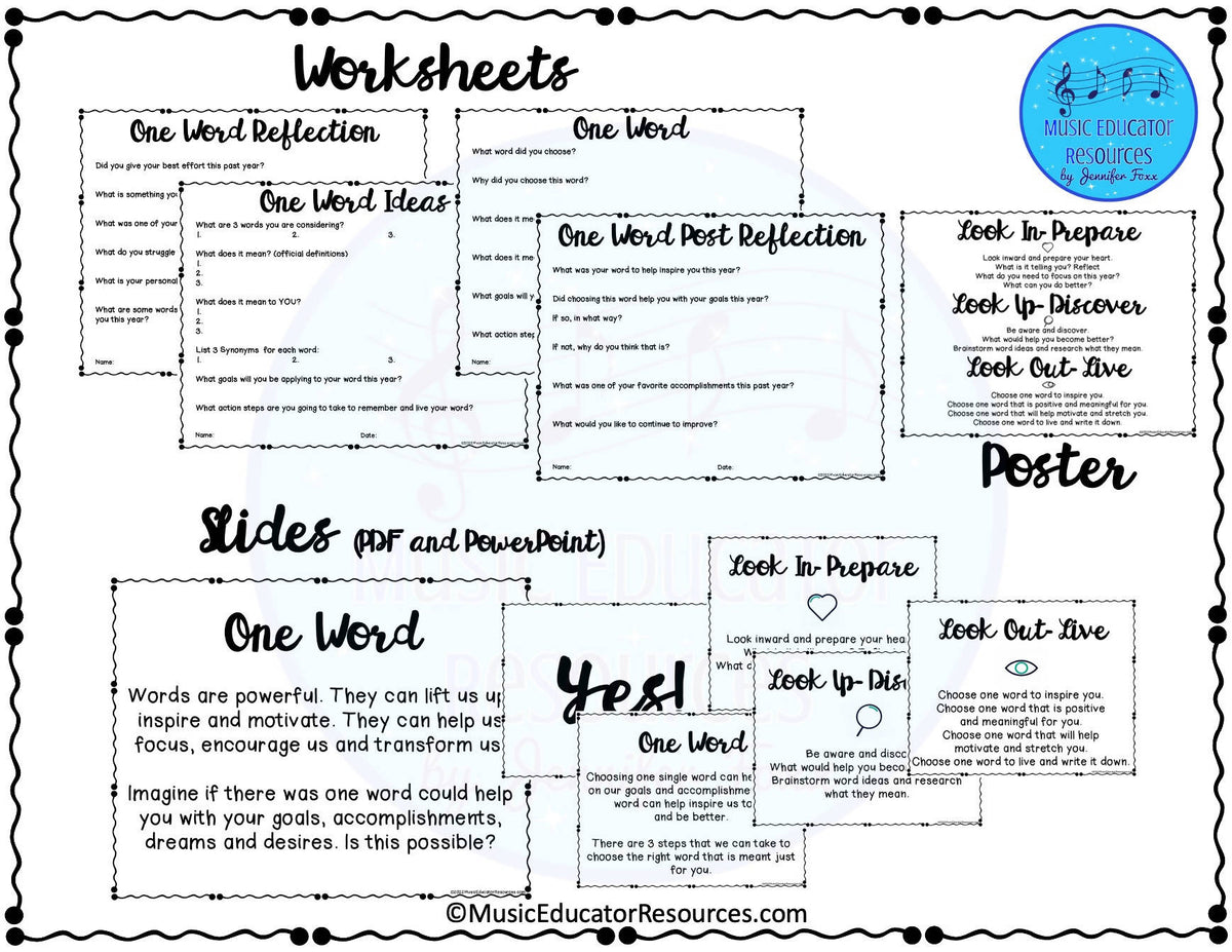 One Word Project New Years Goals – Music Teacher Resources