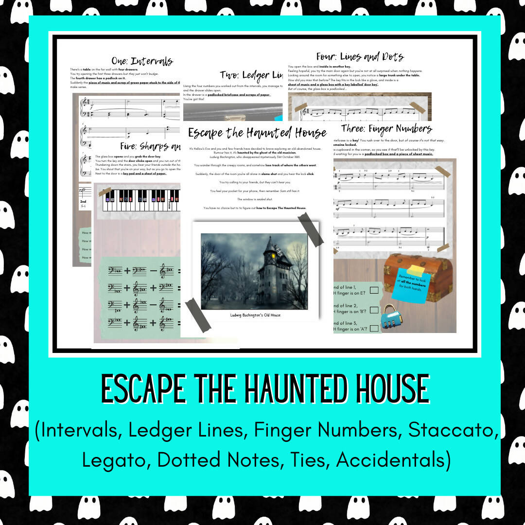 Escape the Haunted House | Music Escape Room, 3 Games, Incentive Sheets ...