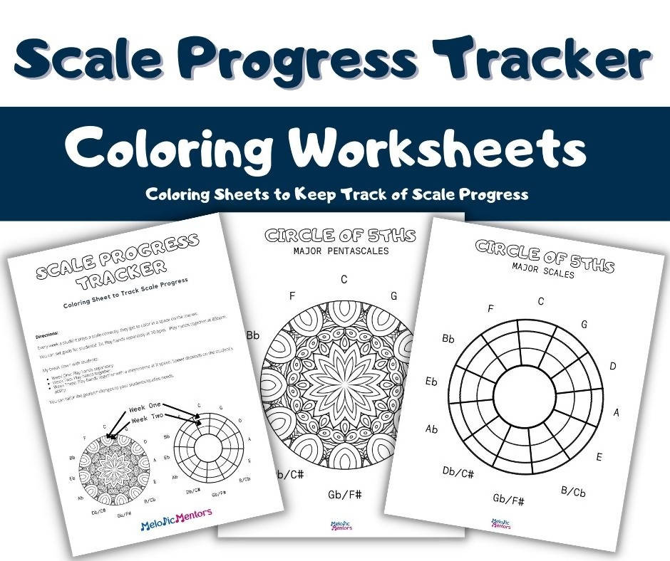 Scale Tracker Coloring Worksheets – Music Teacher Resources