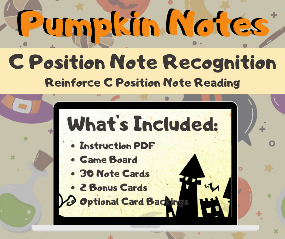 Pumpkin Notes - C Position Note Recognition – Music Teacher Resources