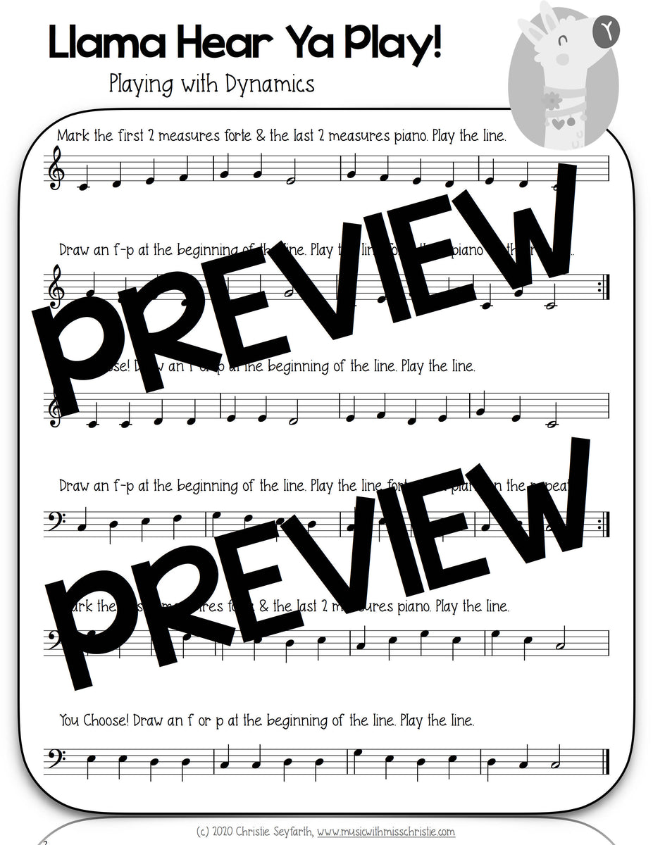 Late Elementary Dynamics Worksheets {Llama Here Ya Play! Series ...