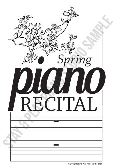 Spring Piano Recital Poster or Program Cover – Music Teacher Resources