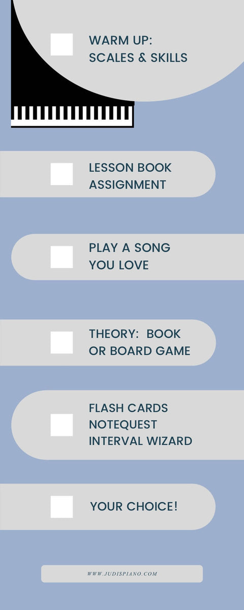 Lesson/Practice Checklist by JudisPiano – Music Teacher Resources