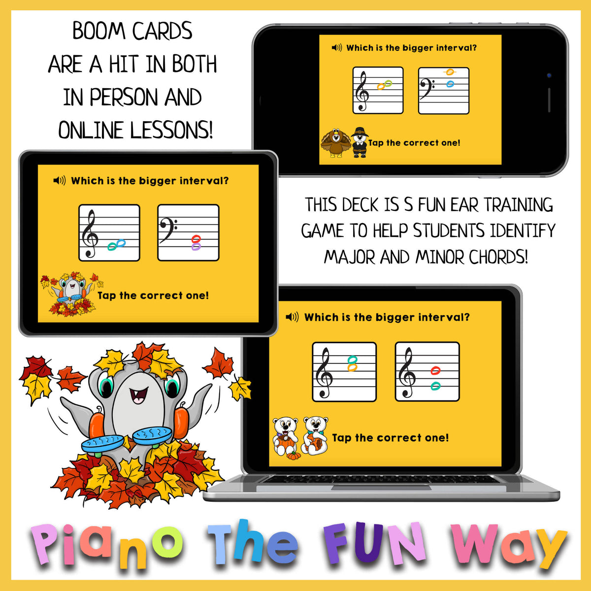 Boom Cards: Identify the Bigger Interval – Music Teacher Resources
