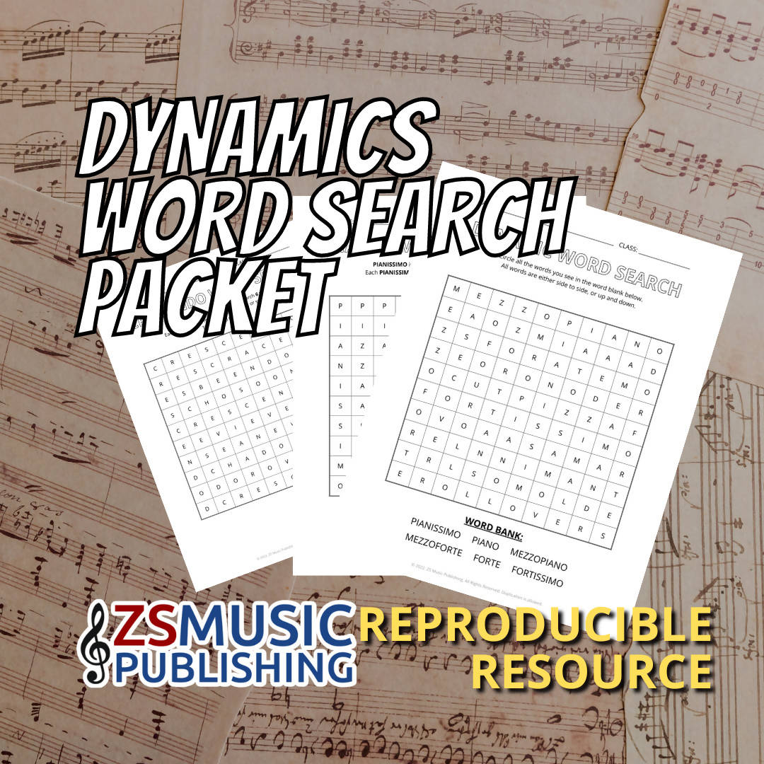 Dynamics Word Search Packet – Music Teacher Resources