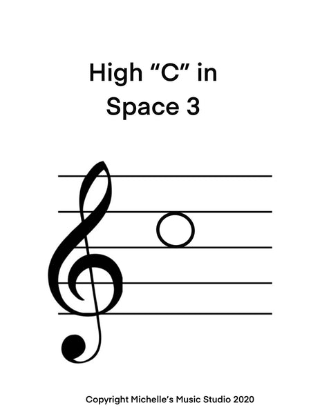 Treble Clef - Landmark Note "High C" – Music Teacher Resources
