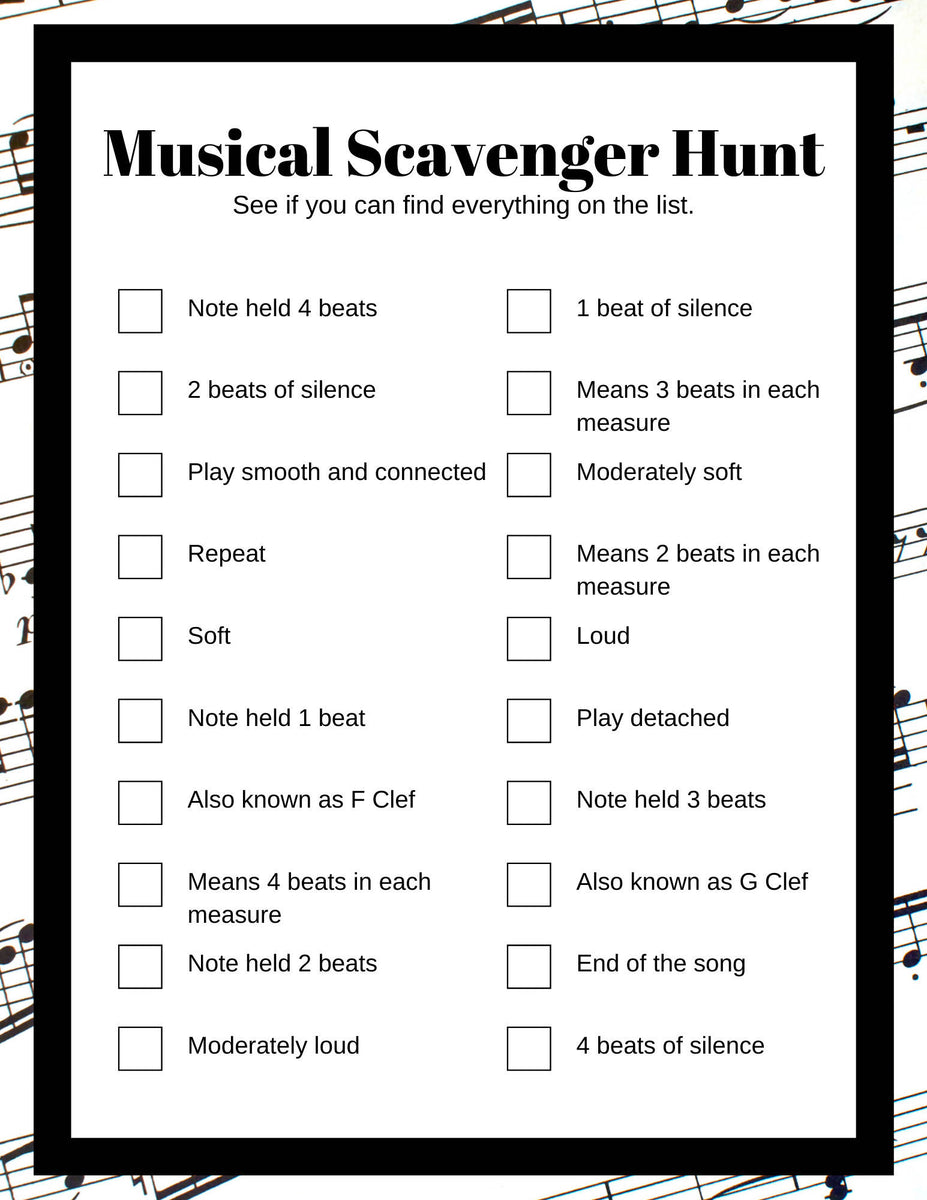 musical scavenger hunt game beginner elementary – Music Teacher Resources