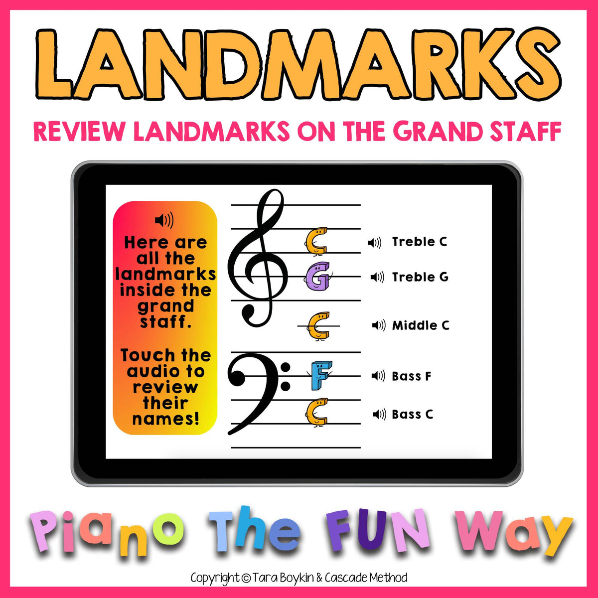 Boom Cards: Landmarks - Review Landmarks On The Grand Staff – Music ...