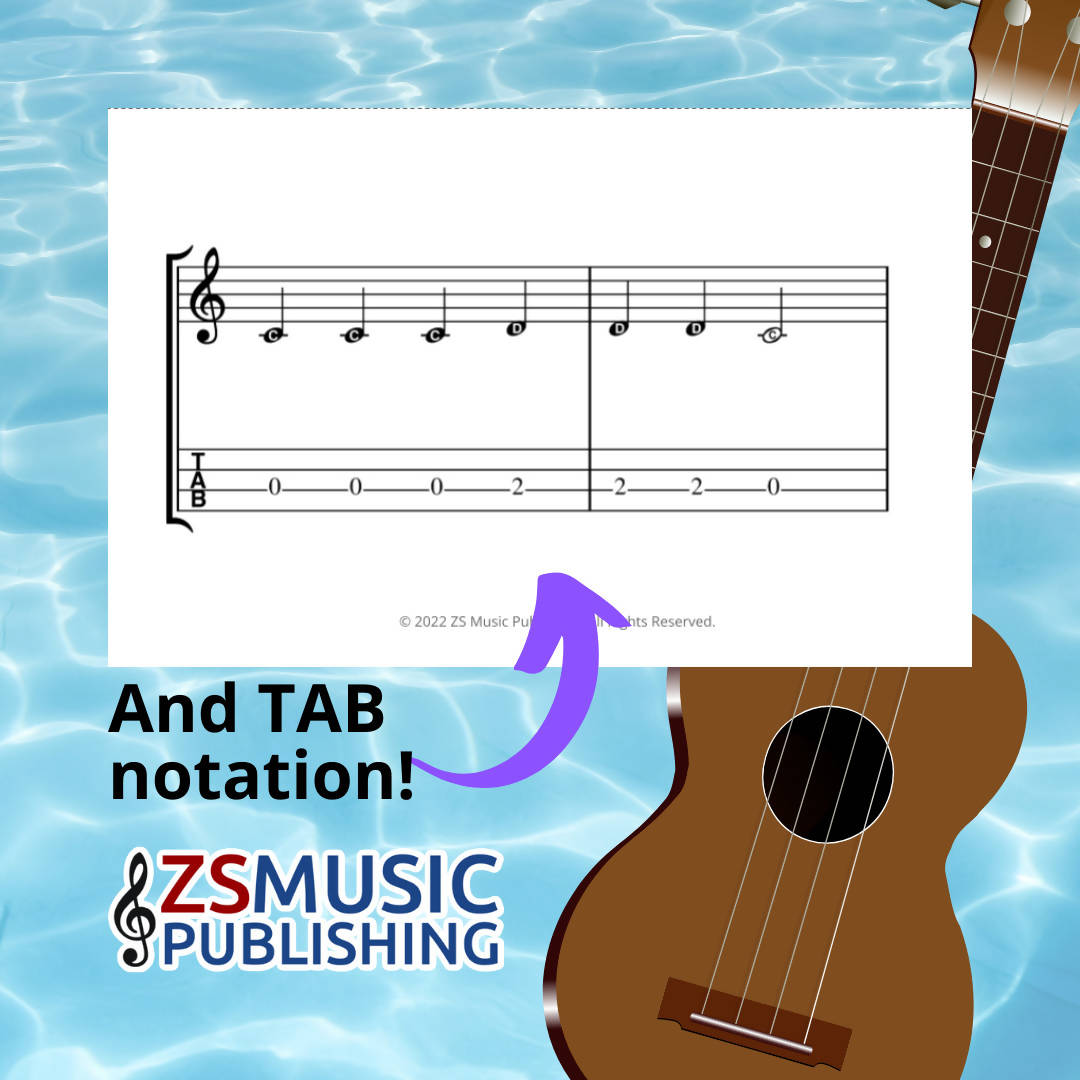 Sightreading Cards for Ukulele Set 1: C-D-E – Music Teacher Resources